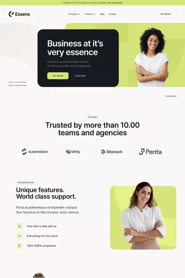 Podsky - Webflow HTML website template on Landbook - get inspired by ...