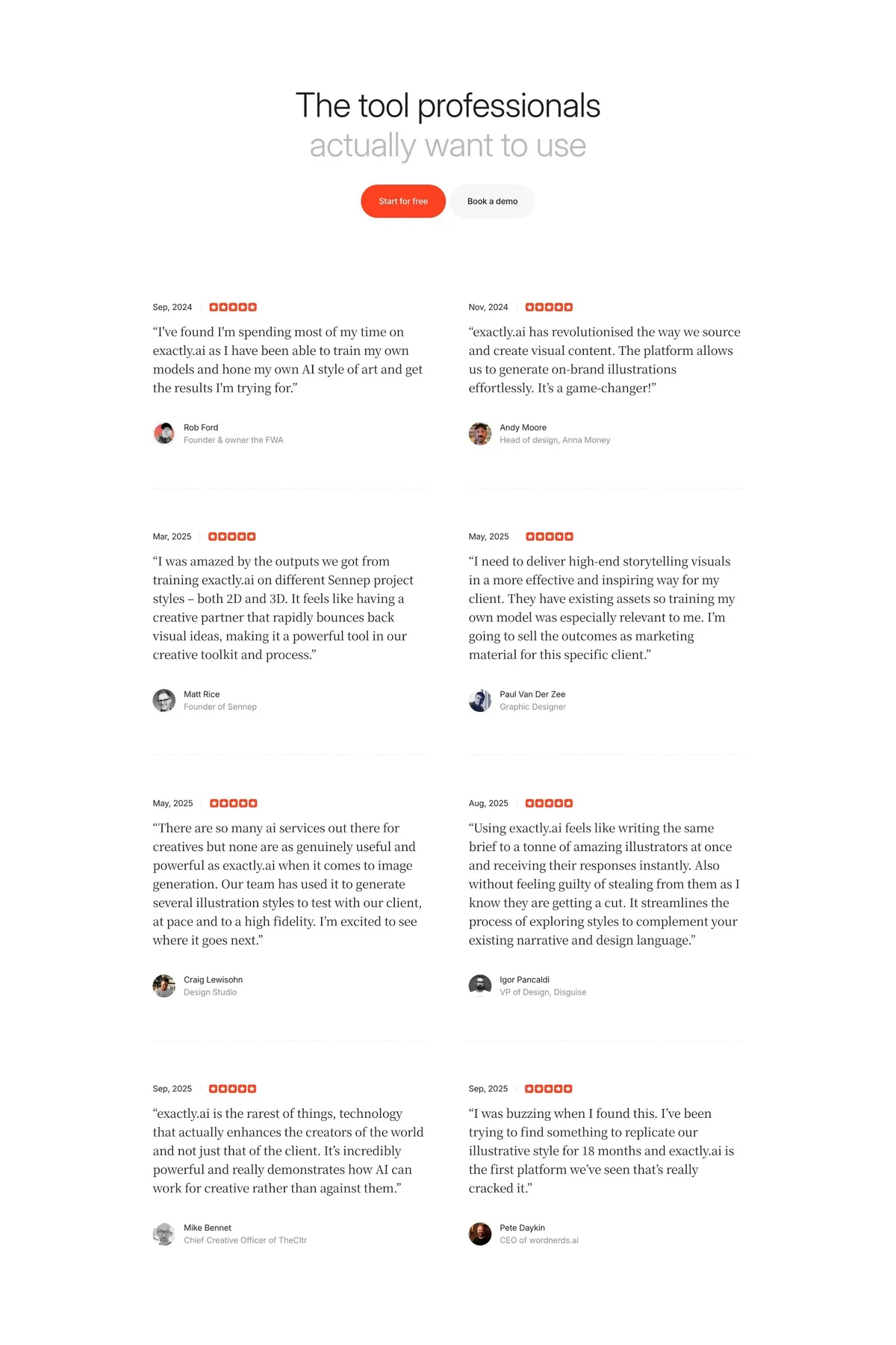 The best testimonial section inspiration