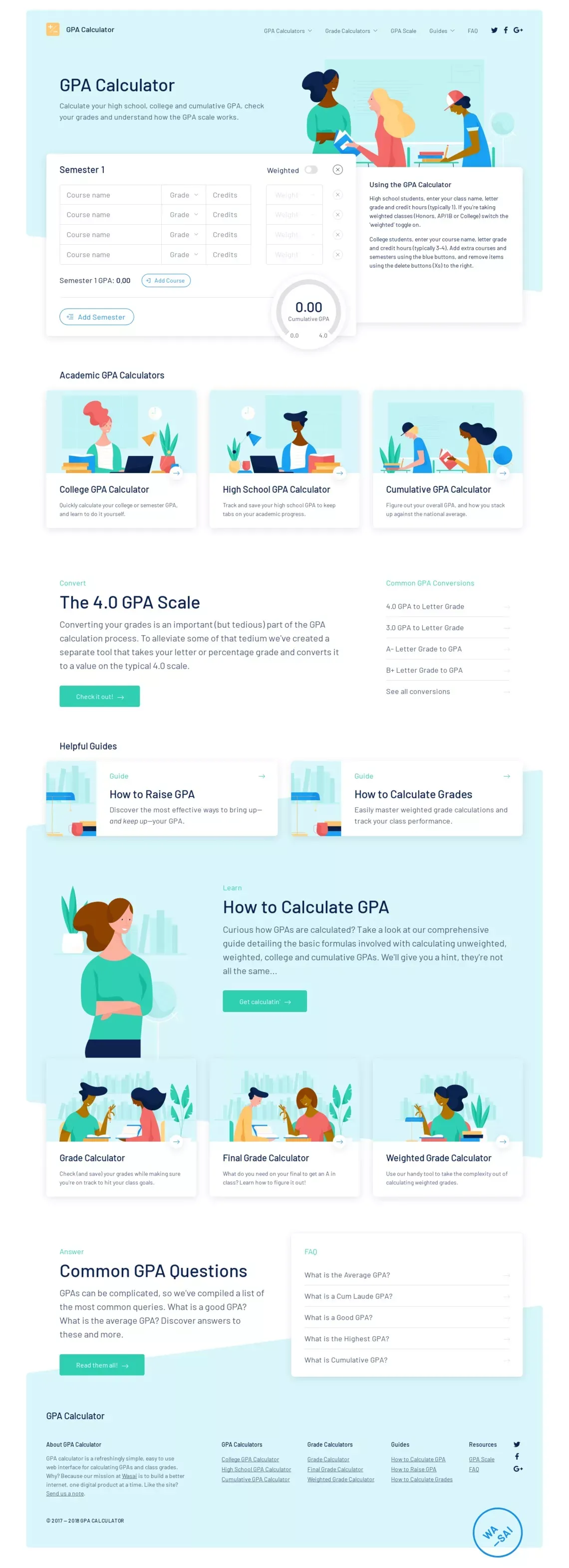 GPA Calculator on Landbook - get inspired by landing design and more