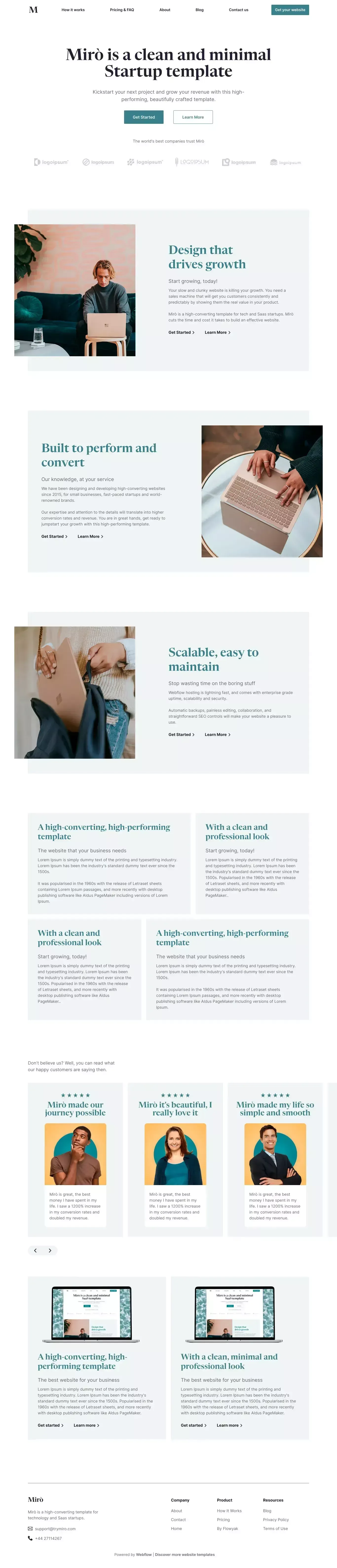 Mirò - Webflow HTML Website Template on Landbook - get inspired by ...