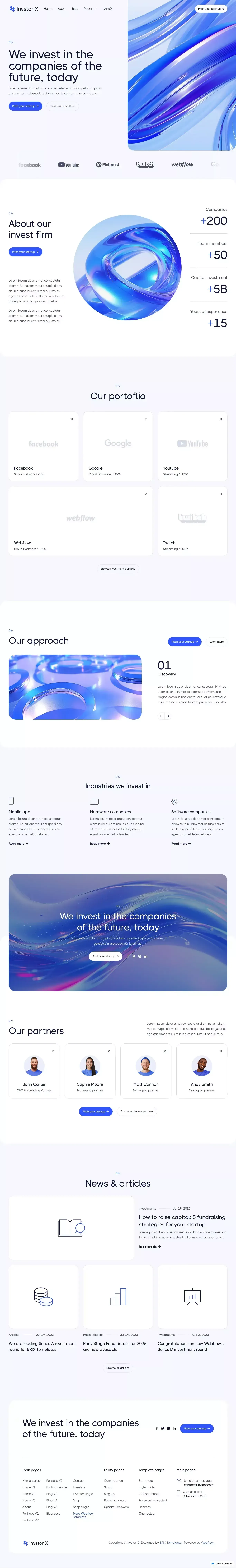 Invstor X - Webflow Ecommerce website template on Landbook - get ...