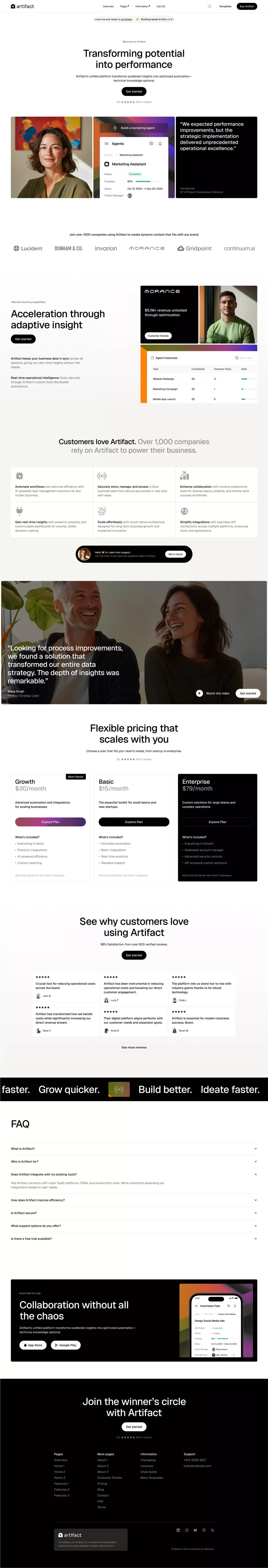 Artifact - Webflow E-Commerce Website Template on Landbook - get inspired by template design and ...