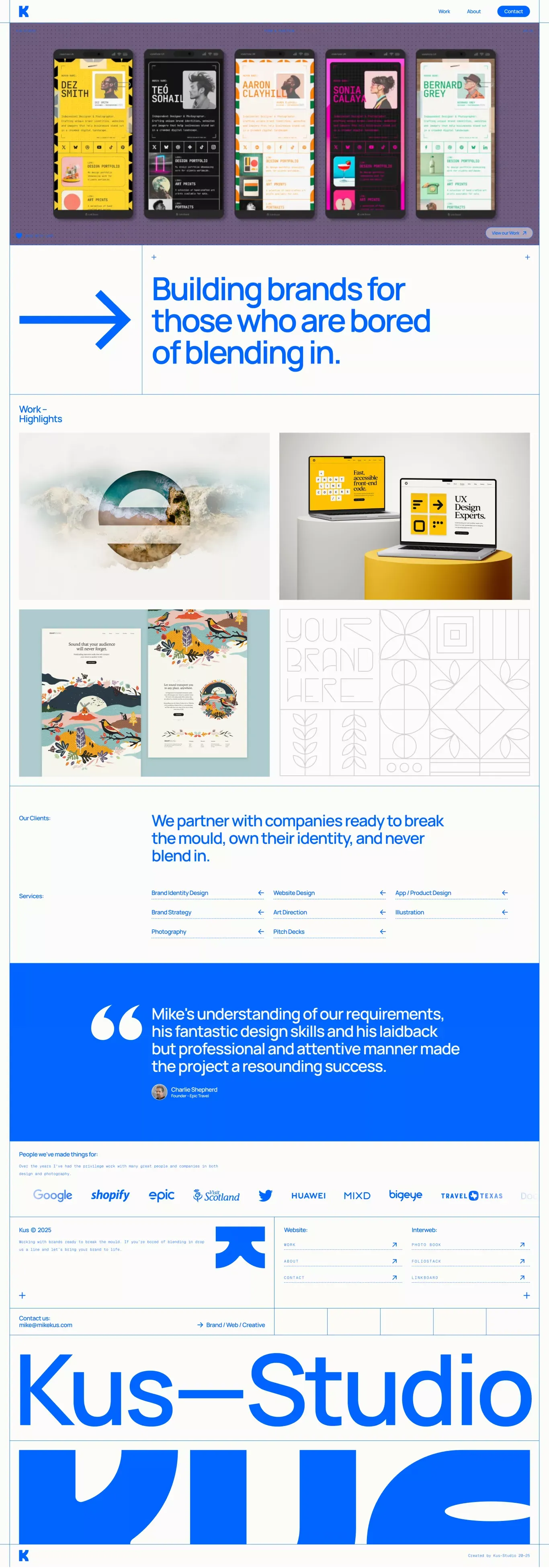 Kus Studio by Mike Kus on Landbook - get inspired by portfolio design ...