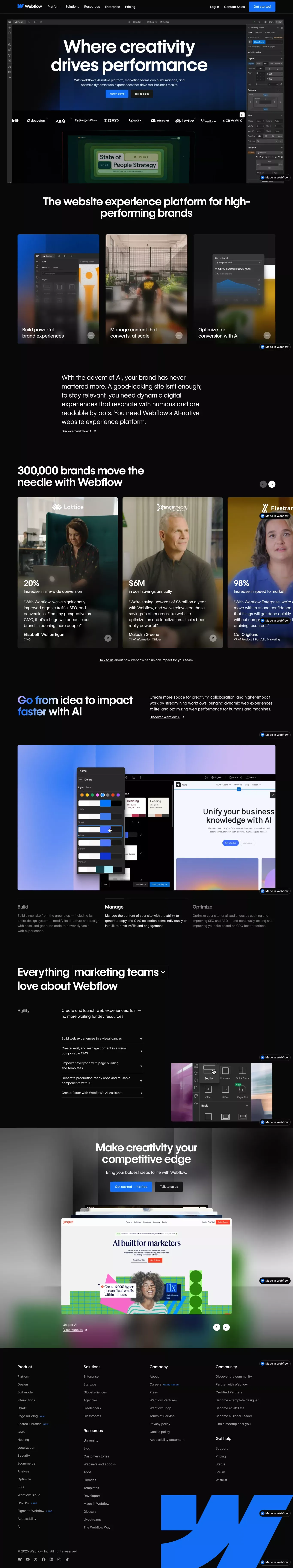 Webflow: Create a custom website | Visual website builder on Landbook ...