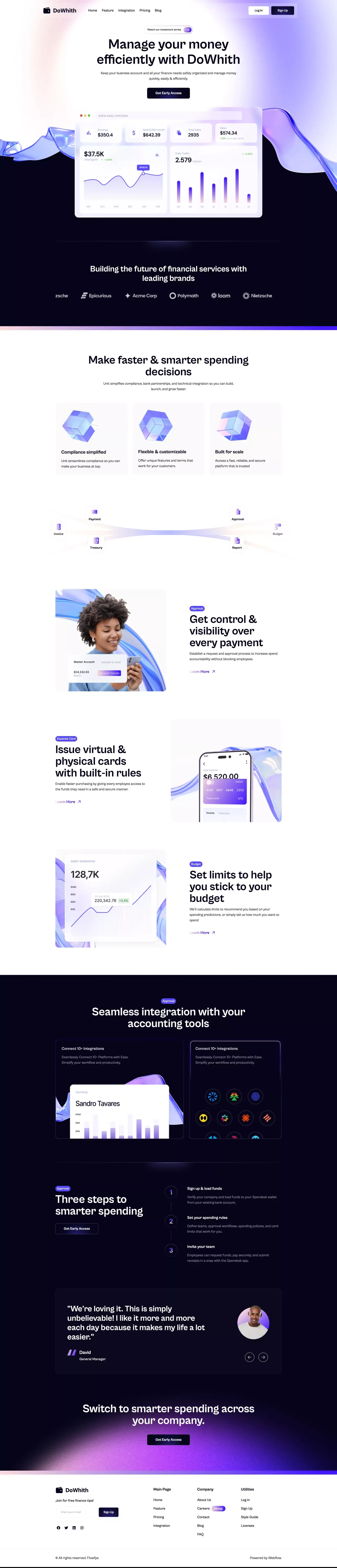 Do-Whith-Webflow HTML website template on Landbook - get inspired by template design and more