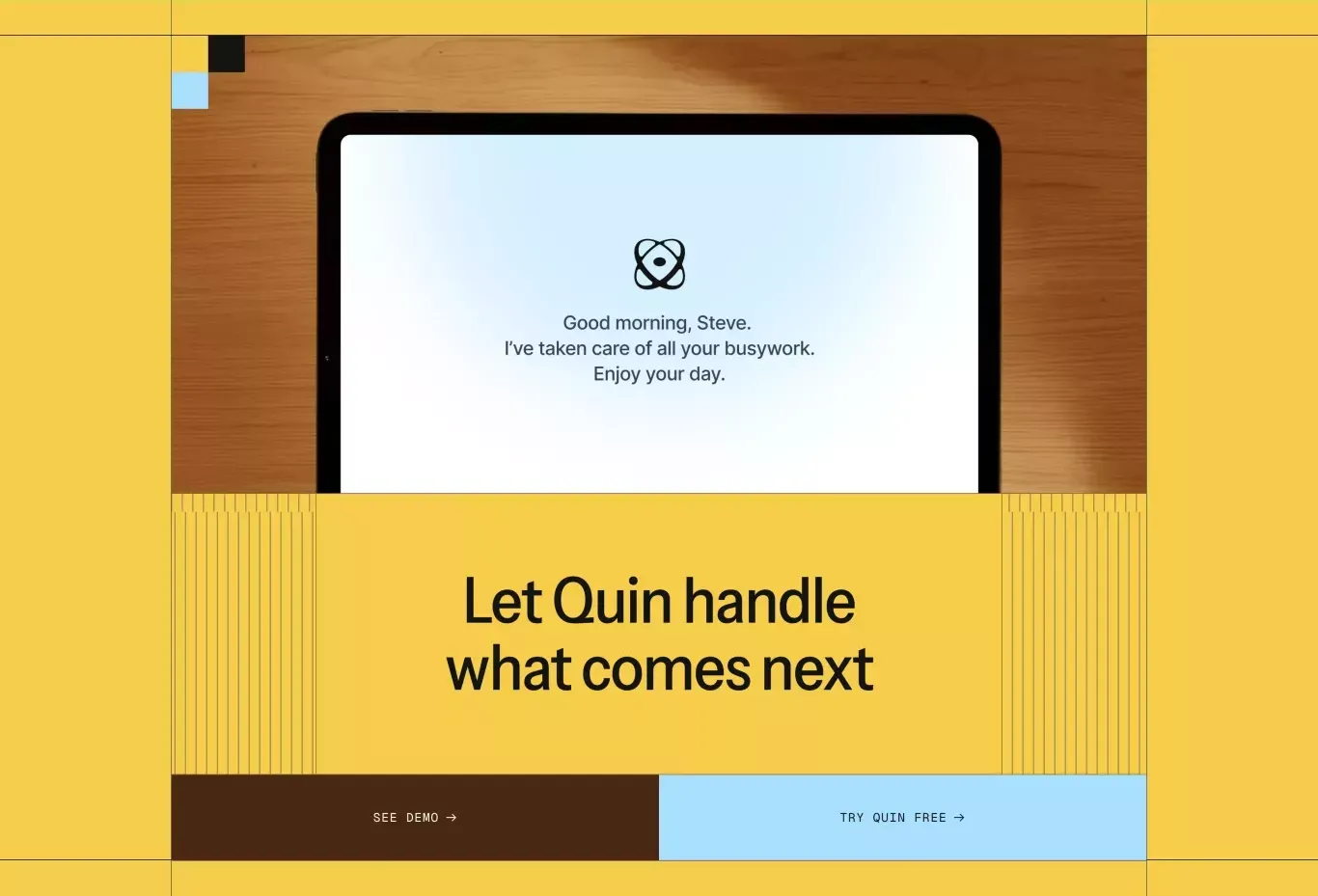 Quin — Meet your dream assistant on Landbook - get inspired by landing ...