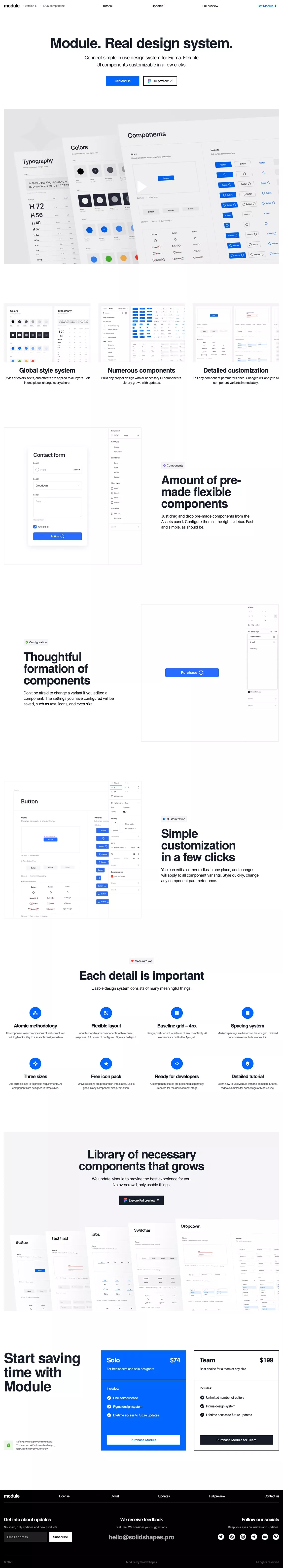 Design system for Figma - Module. UI Kit on Landbook - get inspired by ...
