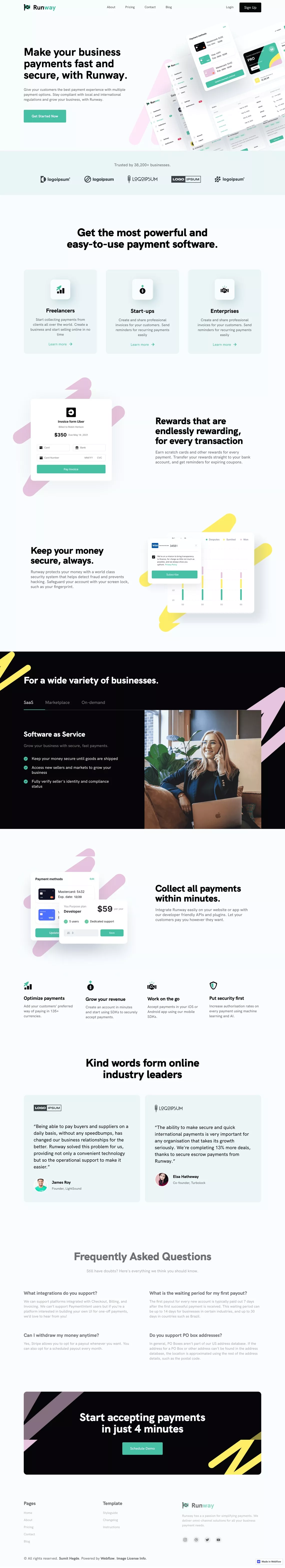 Runway - SaaS HTML5 Responsive Website Template on Landbook - get ...