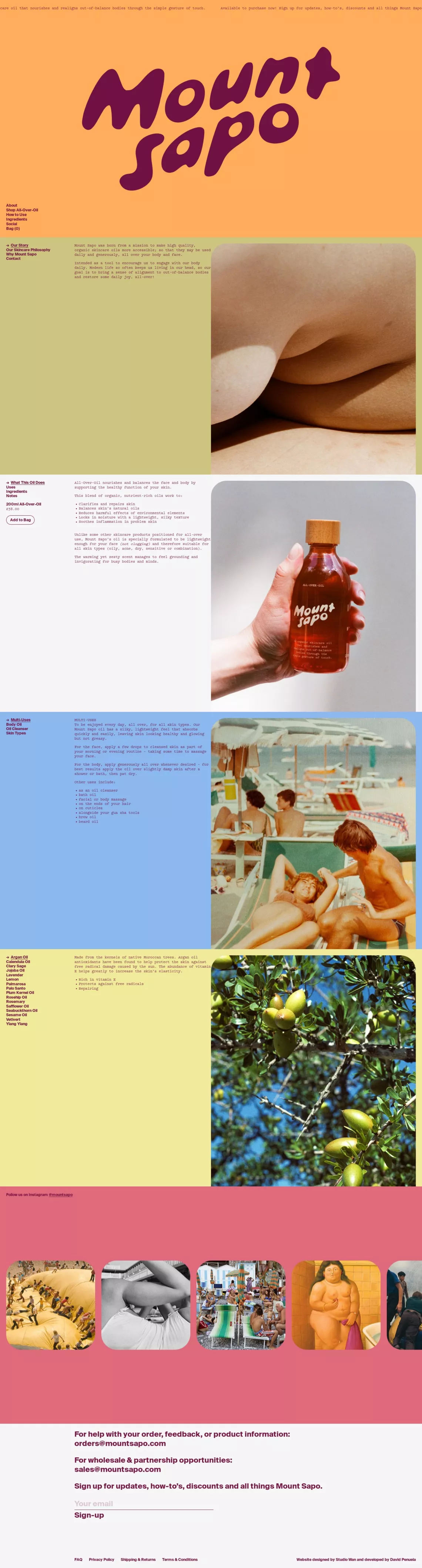 Mount Sapo | Multi-use organic skincare on Landbook - get inspired by ...