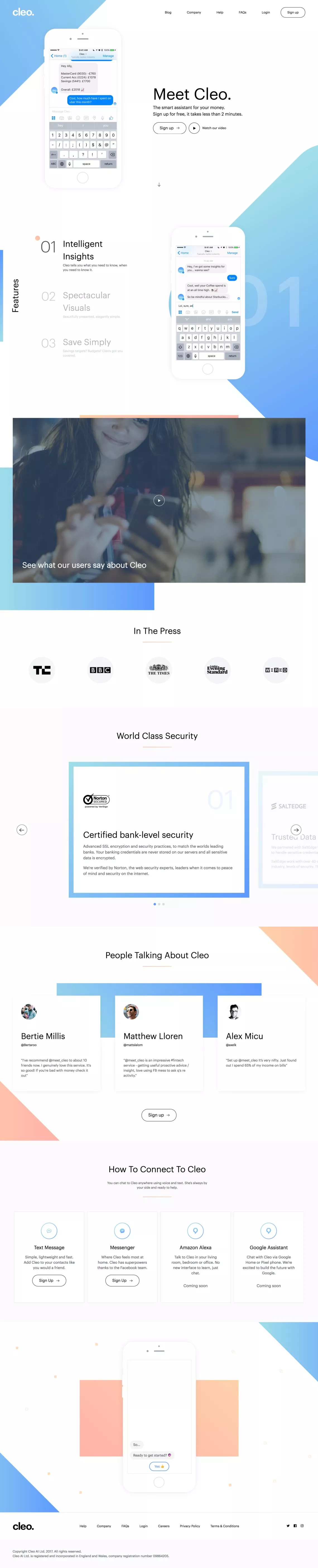 Cleo, an intelligent assistant for your money. on Landbook - get ...