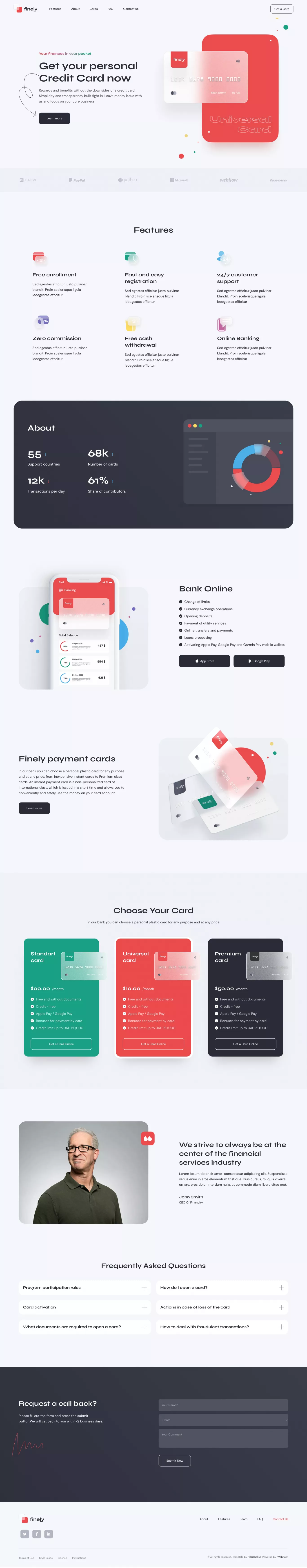 Finely – Webflow HTML website template on Landbook - get inspired by template design and more