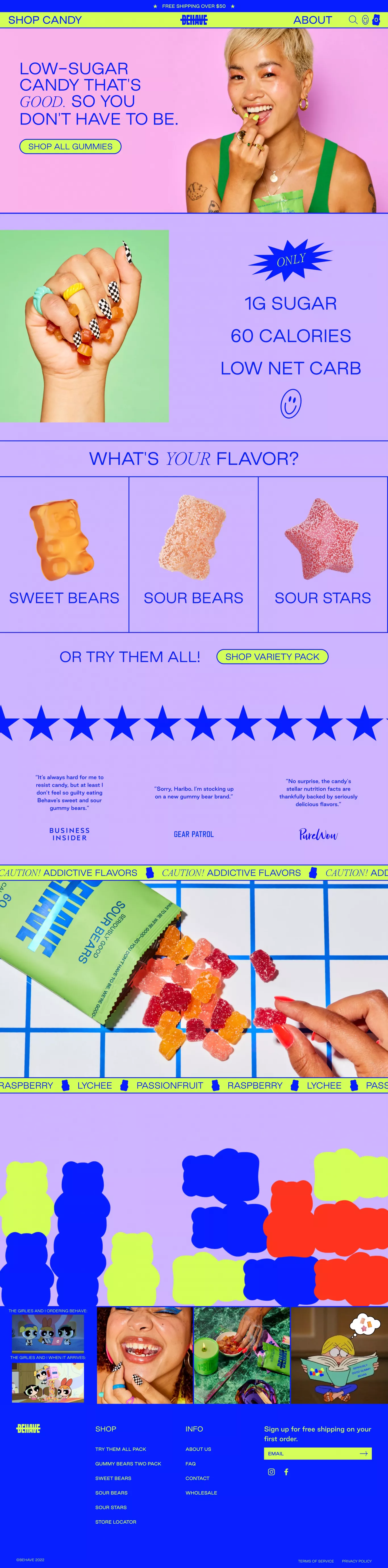 BEHAVE Candy on Landbook - get inspired by ecommerce design and more