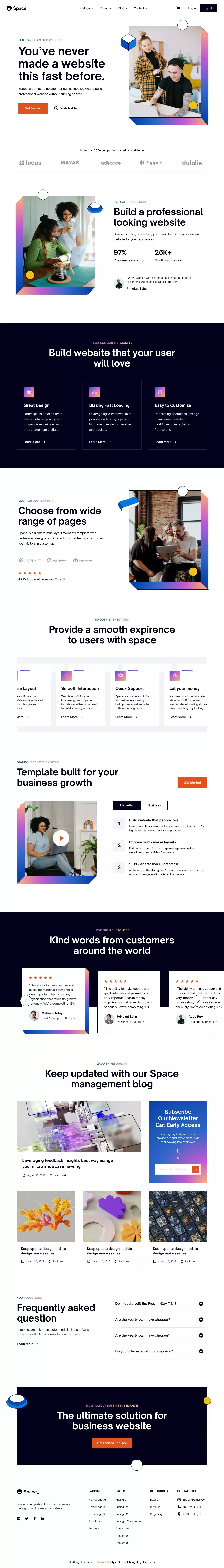 S_pace - Webflow Ecommerce Website Template on Landbook - get inspired by template design and more