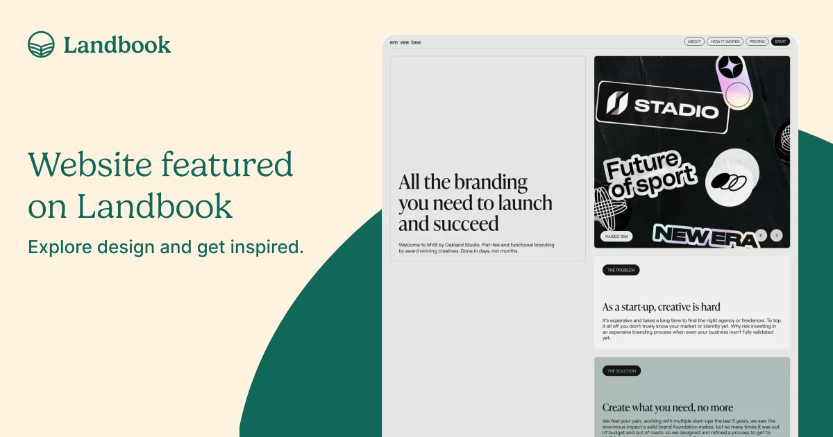 Em vee bee on Landbook - get inspired by landing design and more