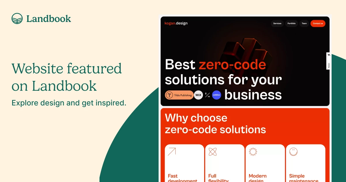 kogan.design — Best zero-code agency in Israel on Landbook - get inspired by landing design and more