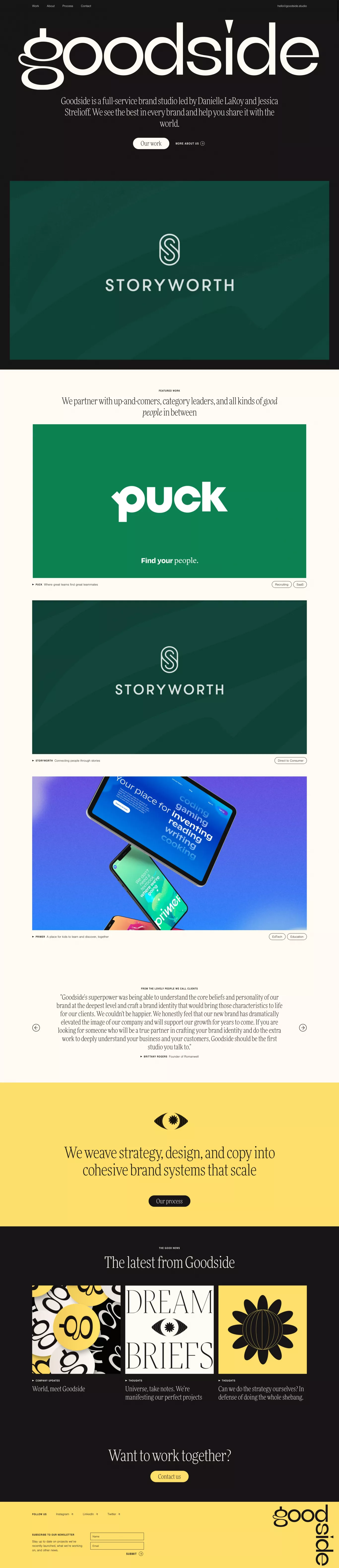 Goodside → A full-service brand studio on Landbook - get inspired by portfolio design and more