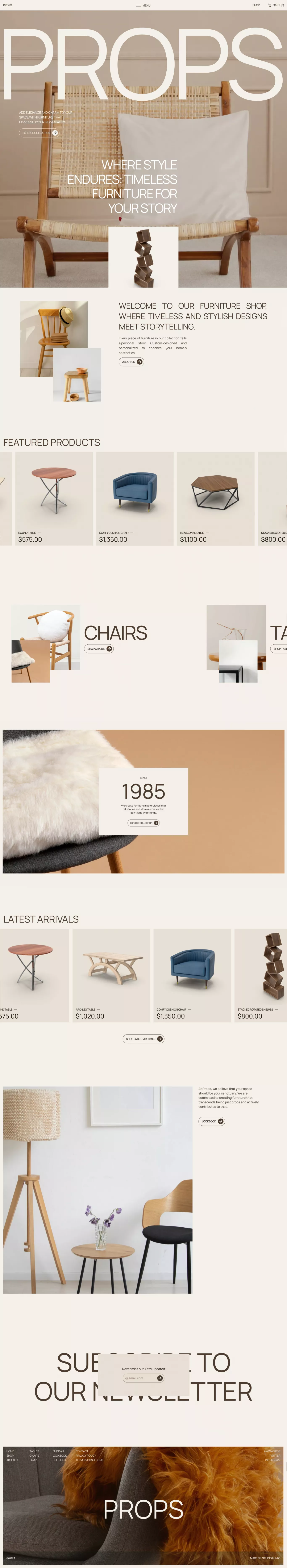 Props on Landbook - get inspired by ecommerce design and more