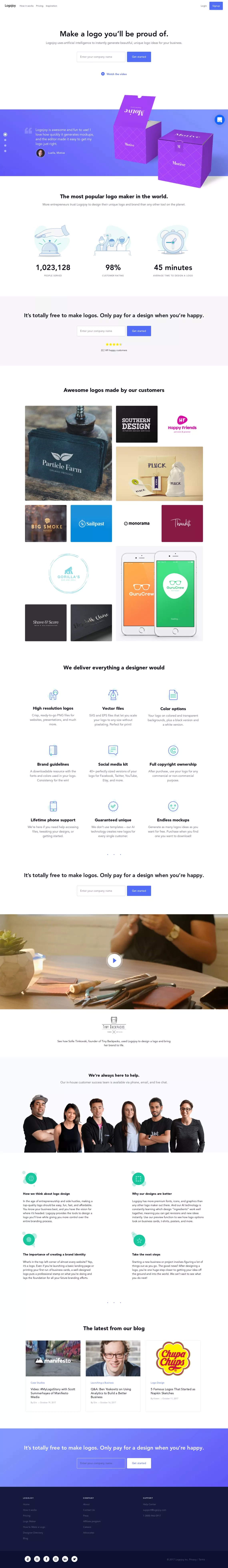 The #1 Free Logo Maker - Logojoy on Landbook - get inspired by landing ...