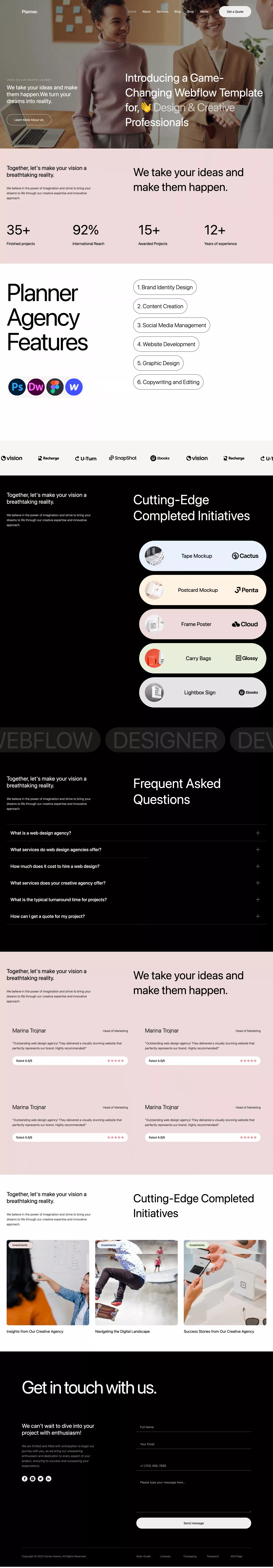Planner - Webflow Ecommerce website template on Landbook - get inspired by template design and more