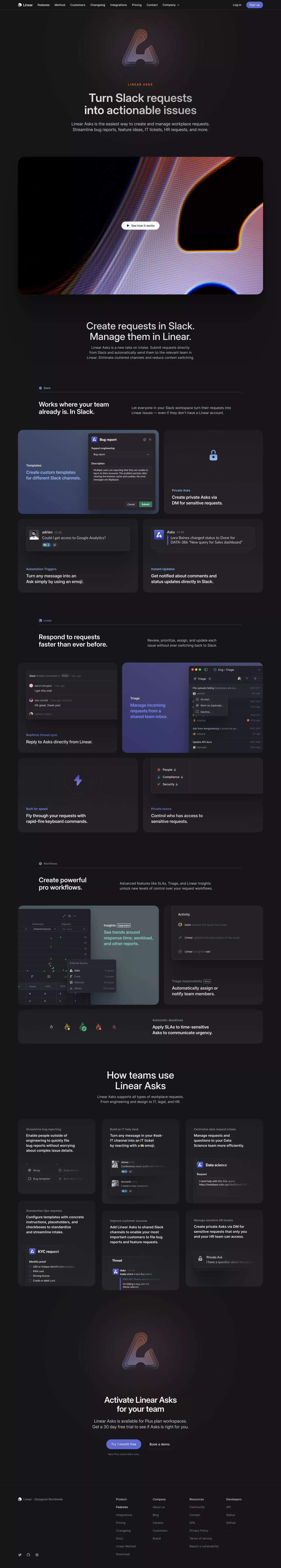 Linear Asks – Linear on Landbook - get inspired by landing design and more