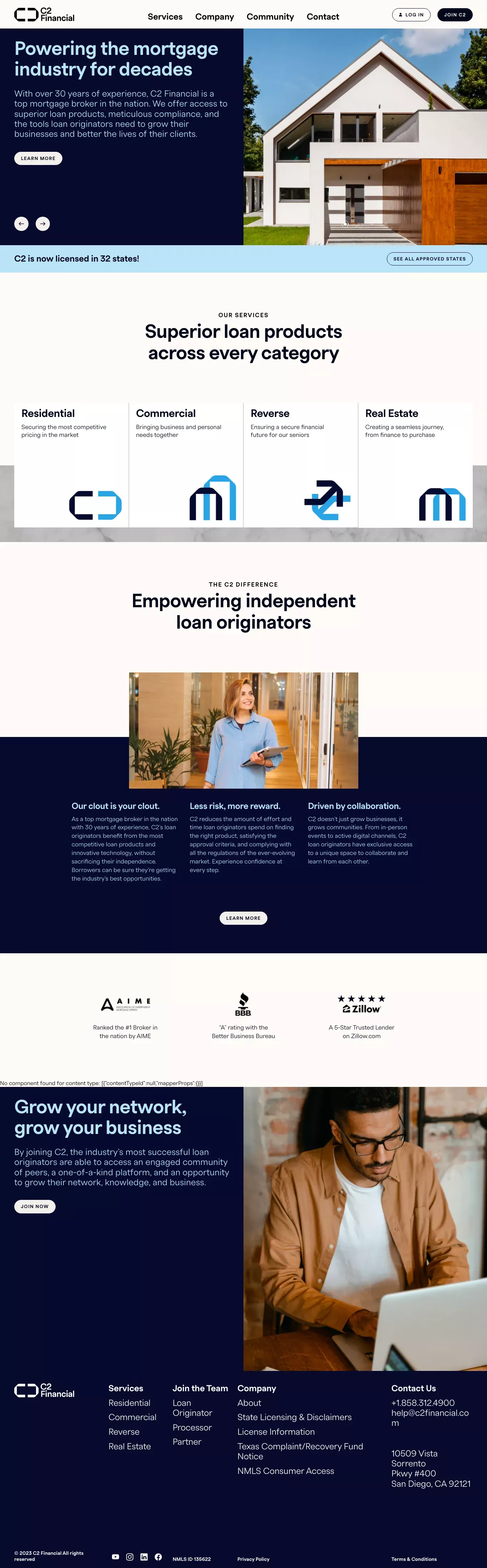 C2 Financial on Landbook - get inspired by landing design and more