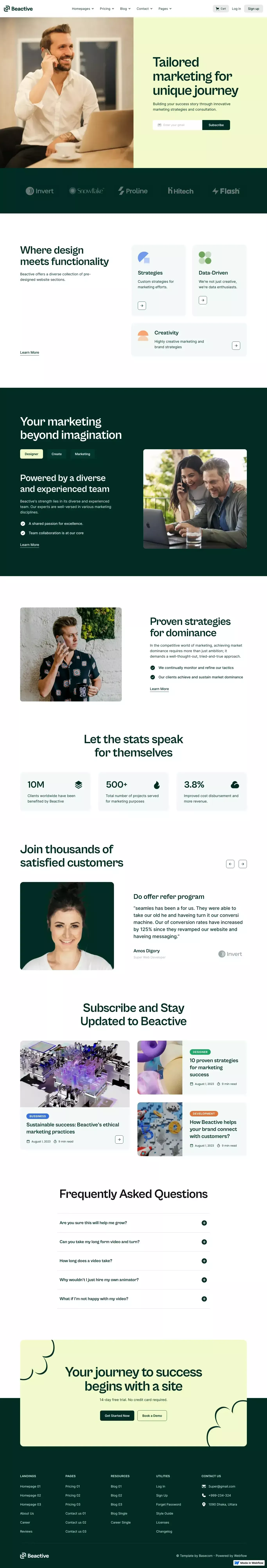 Homepage 03 - Beactive - Webflow Ecommerce website template on Landbook - get inspired by ...
