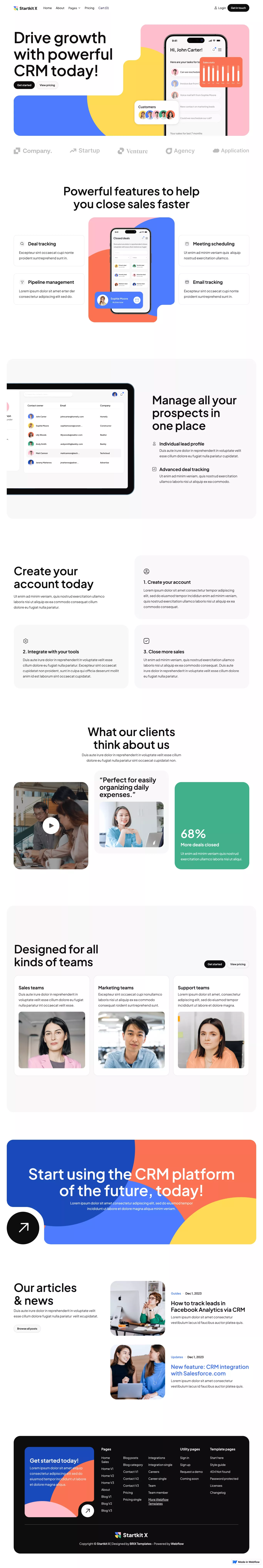 Startkit X Webflow Ecommerce Website Template on Landbook - get ...