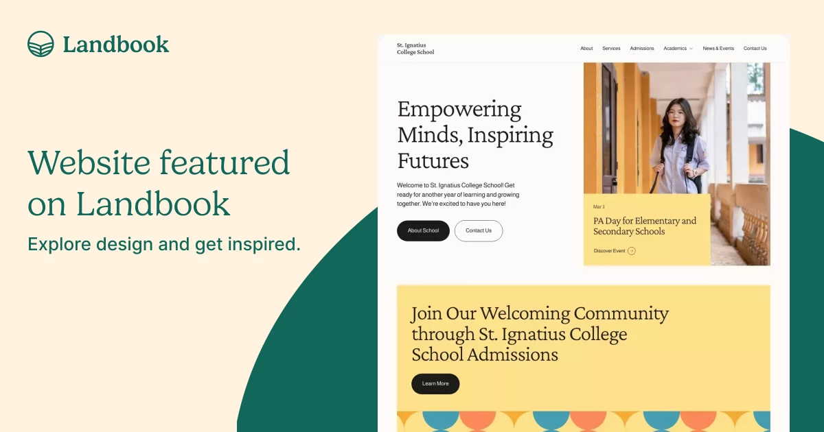 Ignatius School — Webflow HTML website template on Landbook - get inspired by template design ...