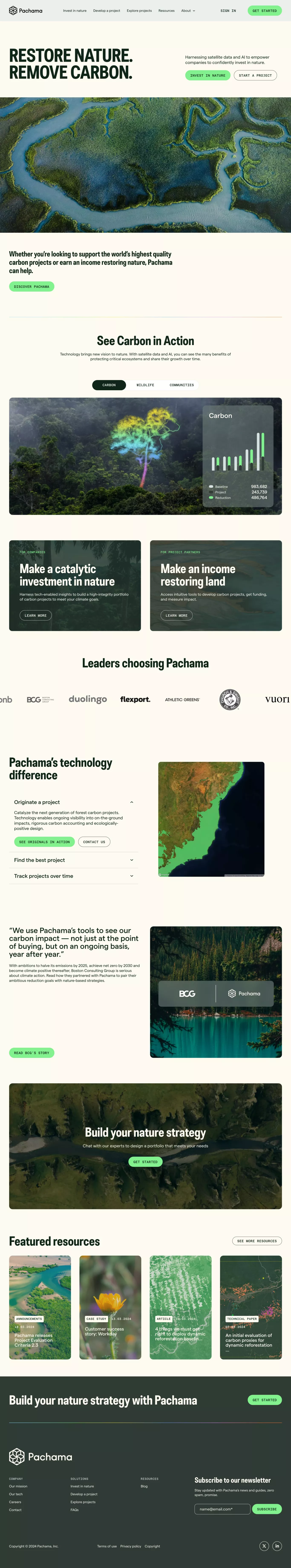 Pachama | Restore nature. Remove carbon. on Landbook - get inspired by ...