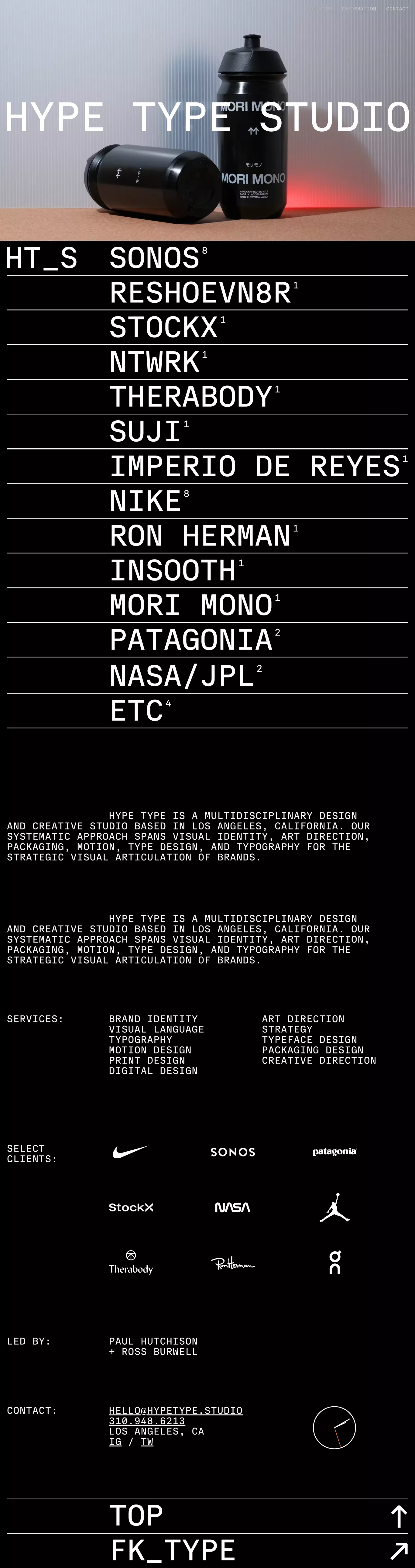 Hype Type Studio — Los Angeles Branding & Design Studio on Landbook - get inspired by portfolio ...