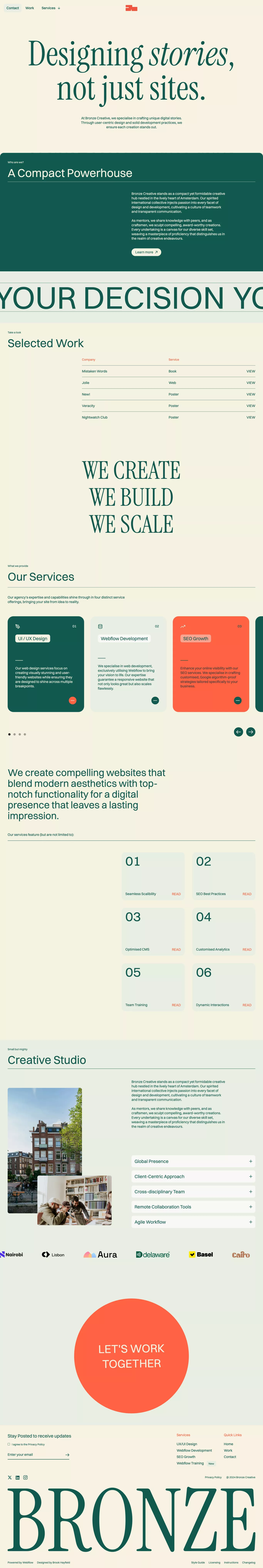 Bronze Creative - Webflow HTML website template on Landbook - get ...