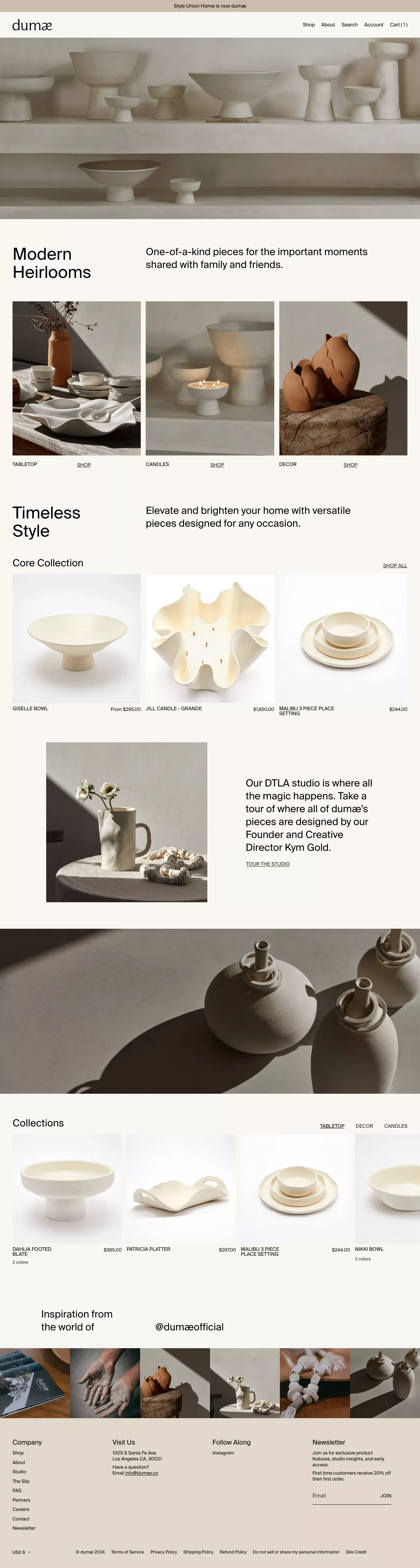 Dumæ - A luxury home goods brand for modern living – dumæ on Landbook ...