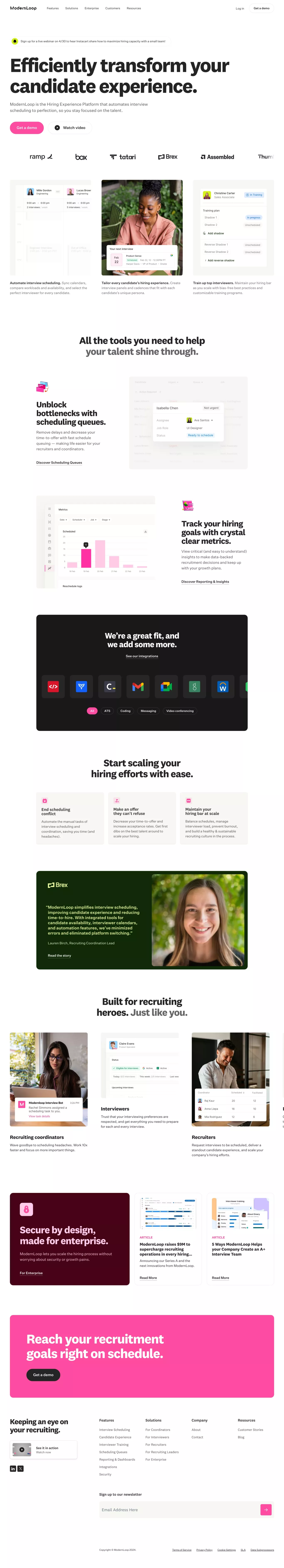 ModernLoop | The automated scheduling platform for interviews on ...