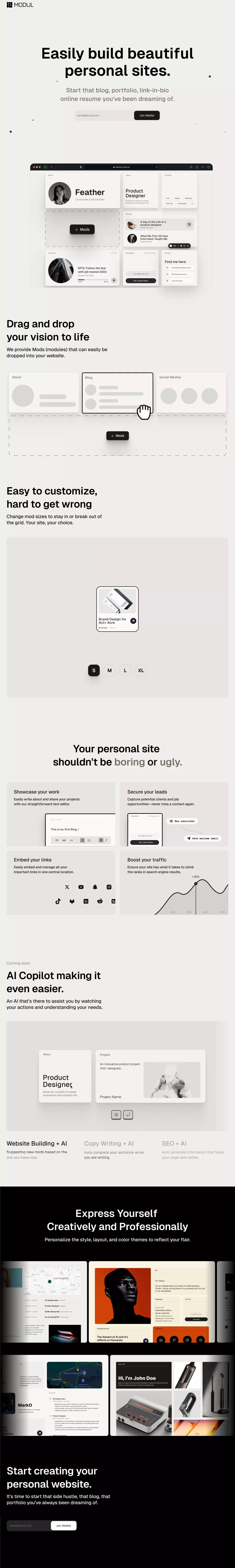 Modul.so on Landbook - get inspired by landing design and more