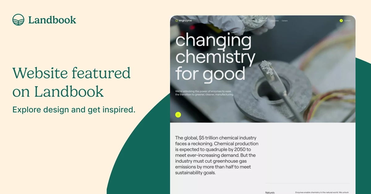 Enginzyme on Landbook - get inspired by landing design and more