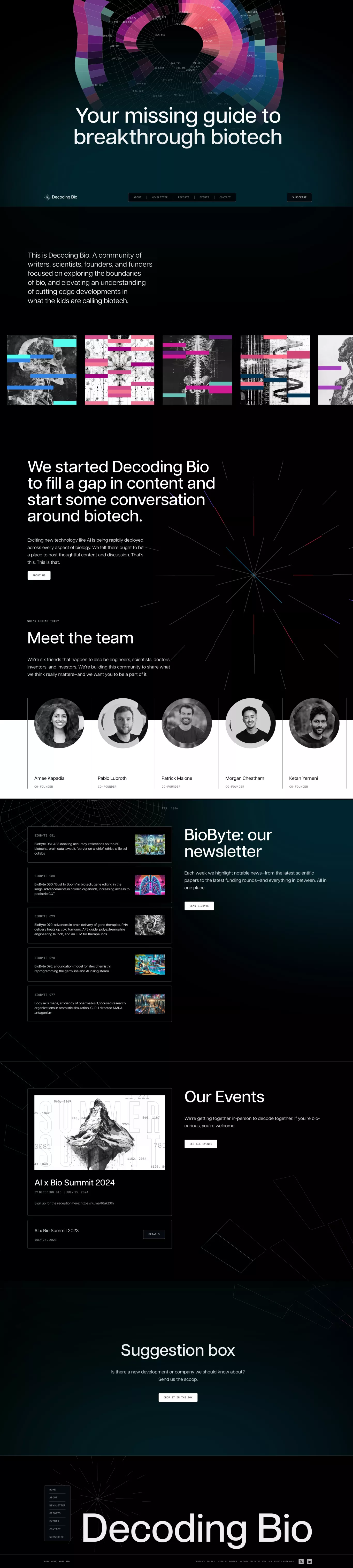 Decoding Bio on Landbook - get inspired by landing design and more