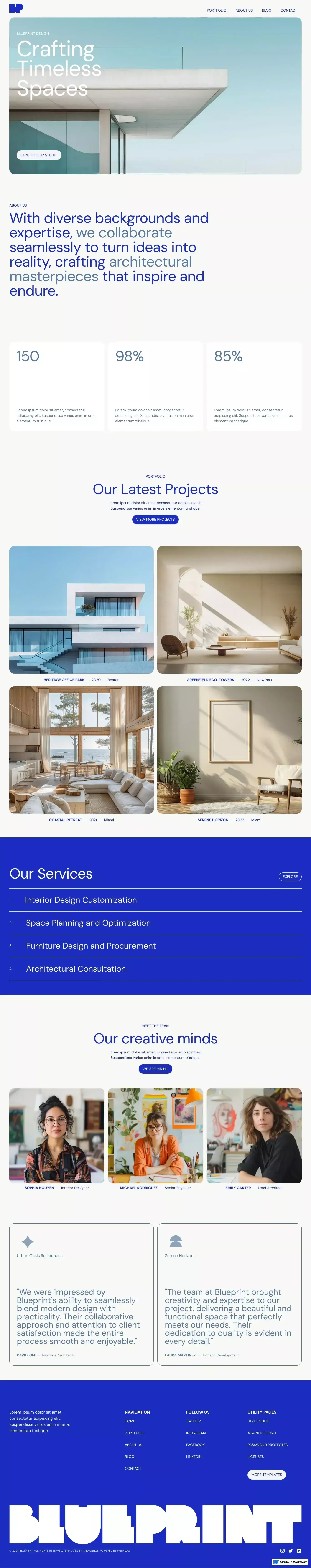 Blueprint - Webflow HTML Website Template on Landbook - get inspired by template design and more