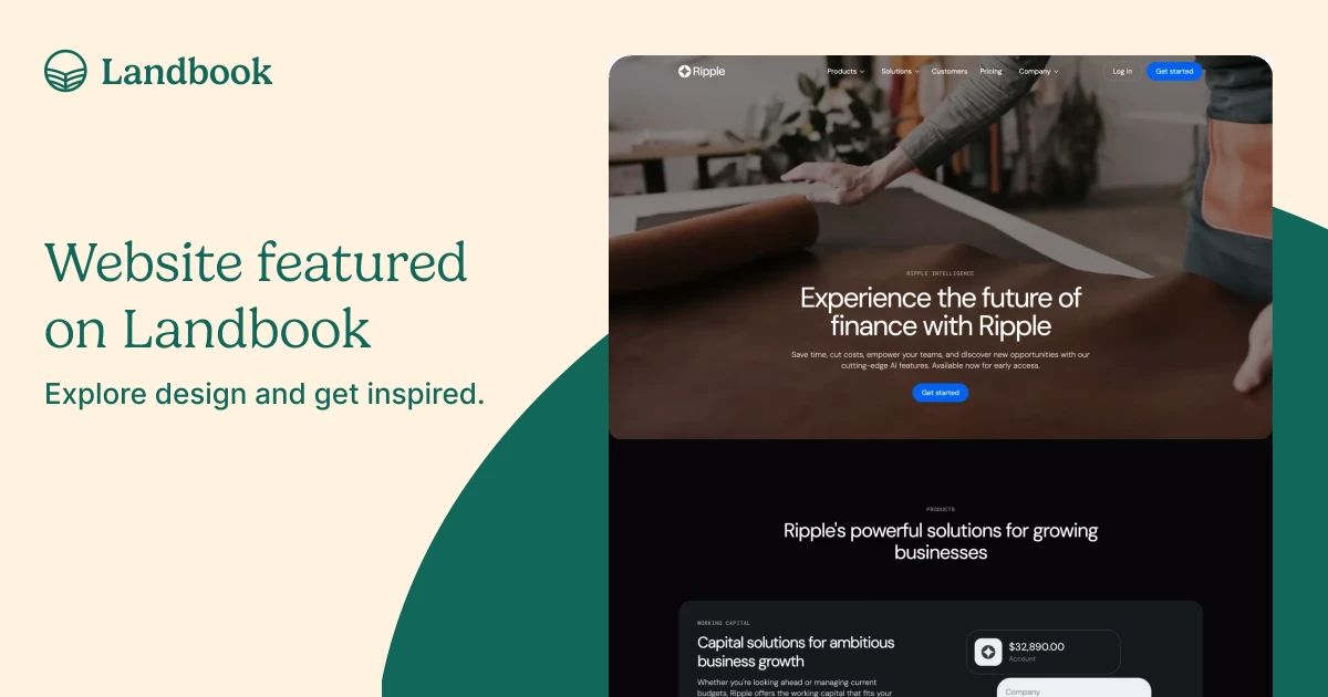 Ripple - Webflow HTML website template on Landbook - get inspired by template design and more