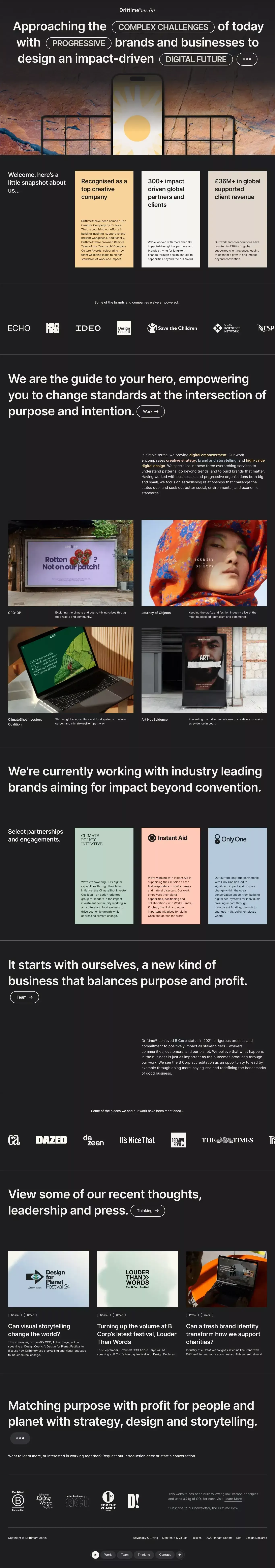 Driftime® Media – A Design & Impact Agency on Landbook - get inspired by portfolio design and more