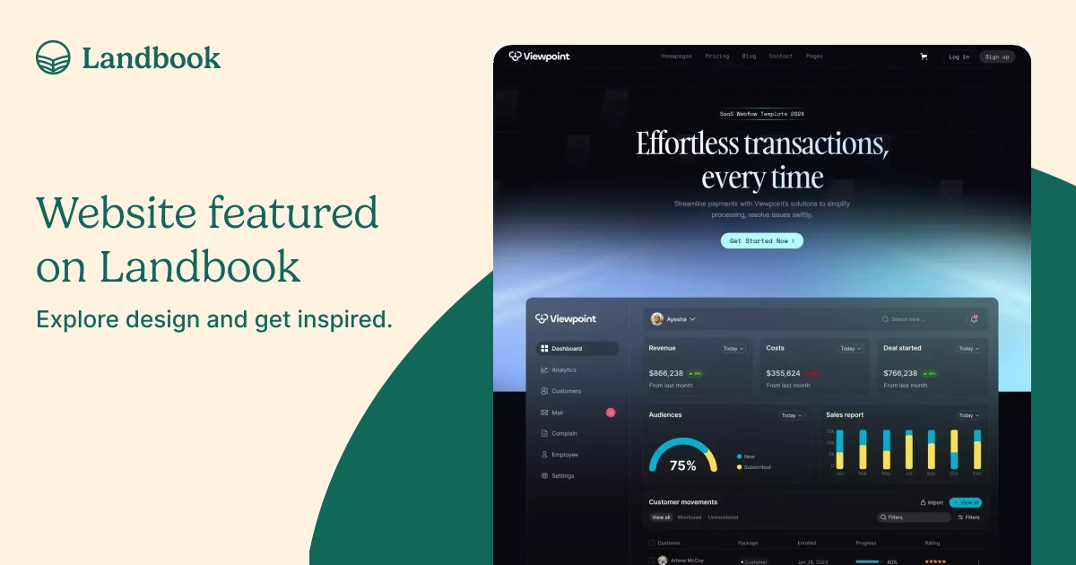 Viewpoint - Webflow E-commerce Website Template on Landbook - get ...