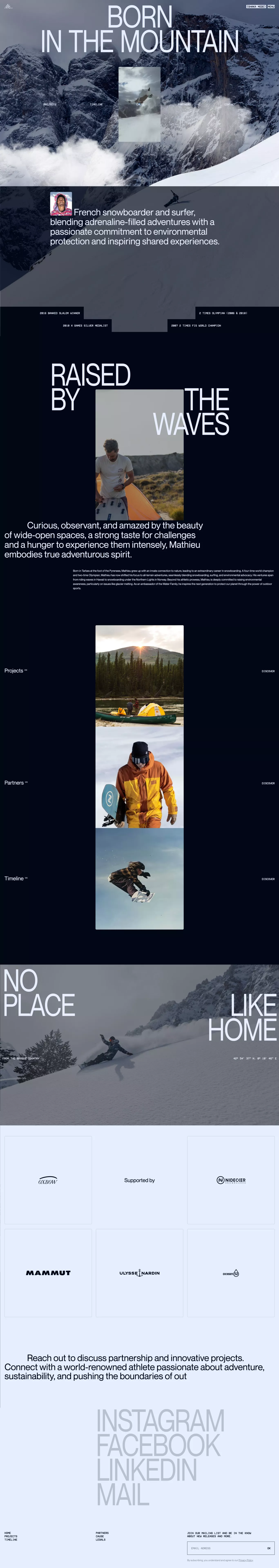 Mathieu Crepel | Snowboarder, surfer and Adventurer on Landbook - get inspired by portfolio ...