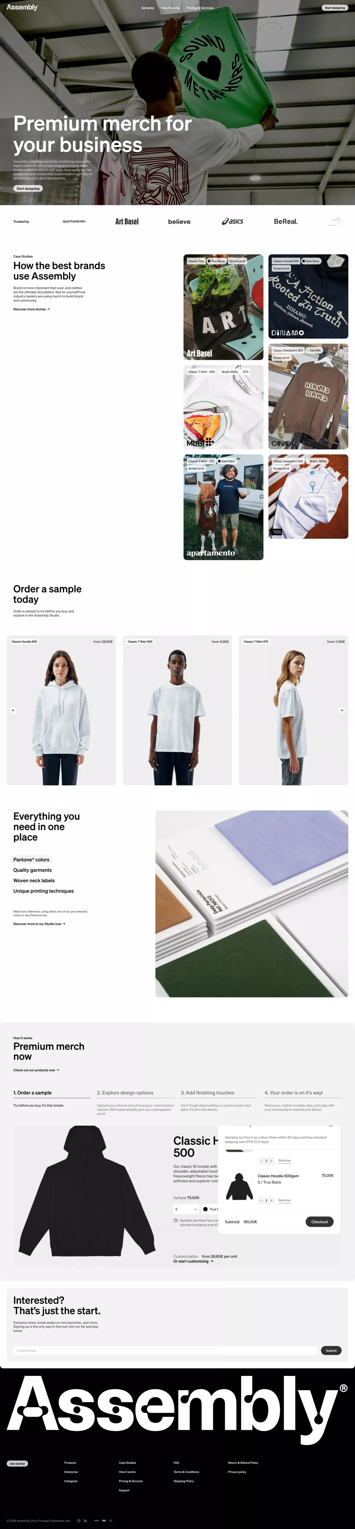 Premium Custom Merch | Assembly on Landbook - get inspired by landing ...