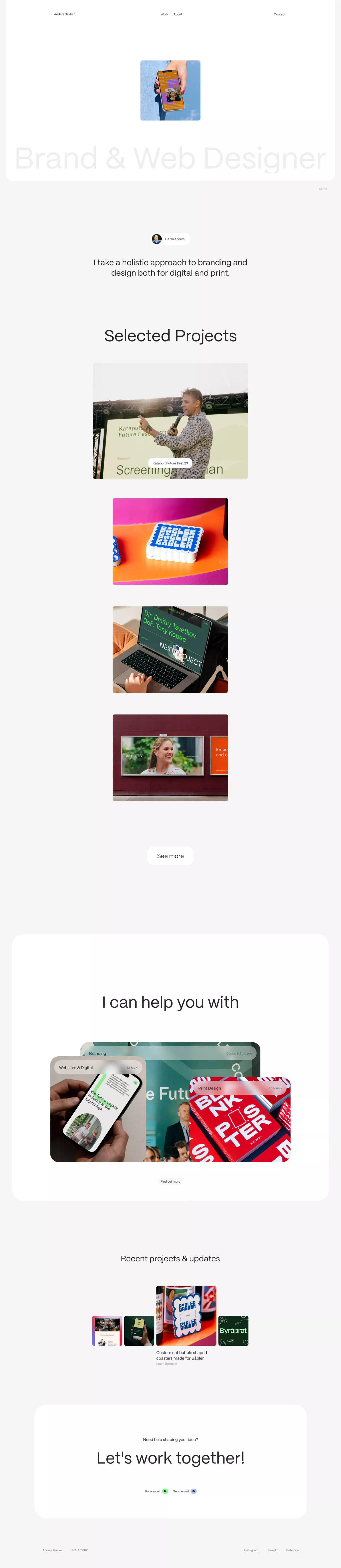 Anders Bakken | Brand & Web Designer on Landbook - get inspired by portfolio design and more