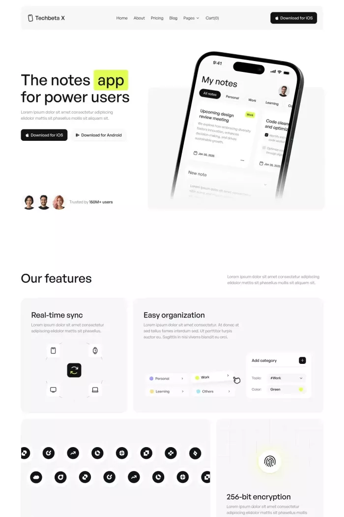 expandi - Webflow Ecommerce Website Template on Landbook - get inspired by template design and more