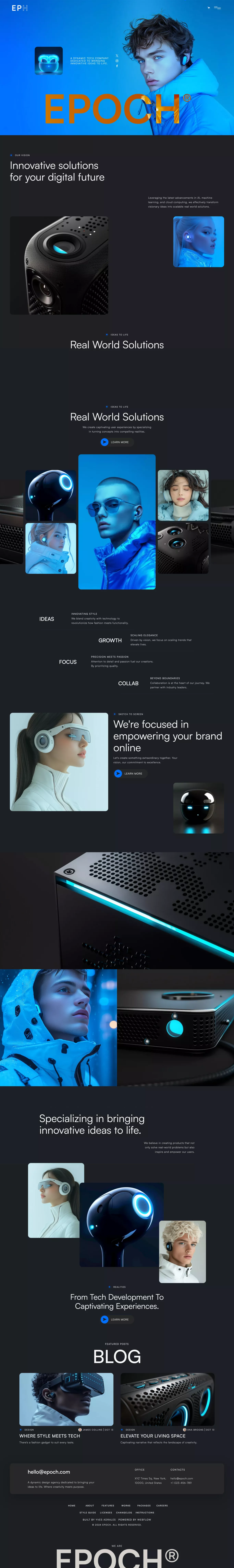 EPOCH - Webflow Ecommerce Website Template on Landbook - get inspired by template design and more