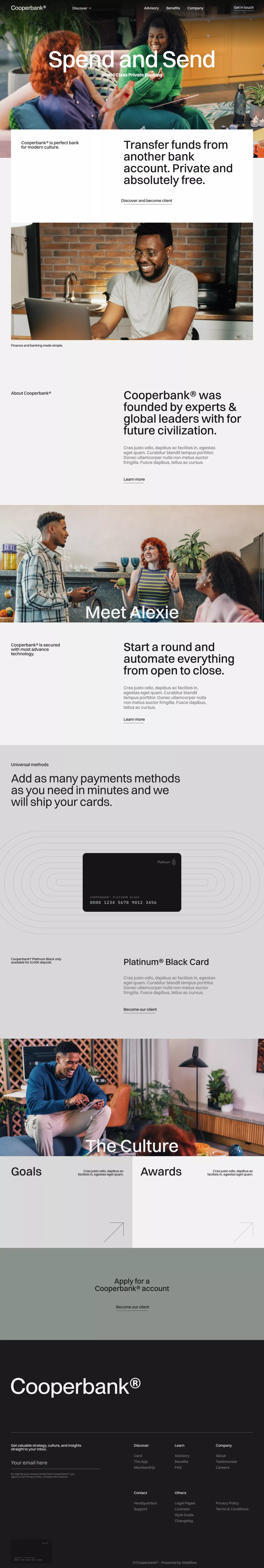 Cooper Bank - Webflow HTML website template on Landbook - get inspired by template design and more