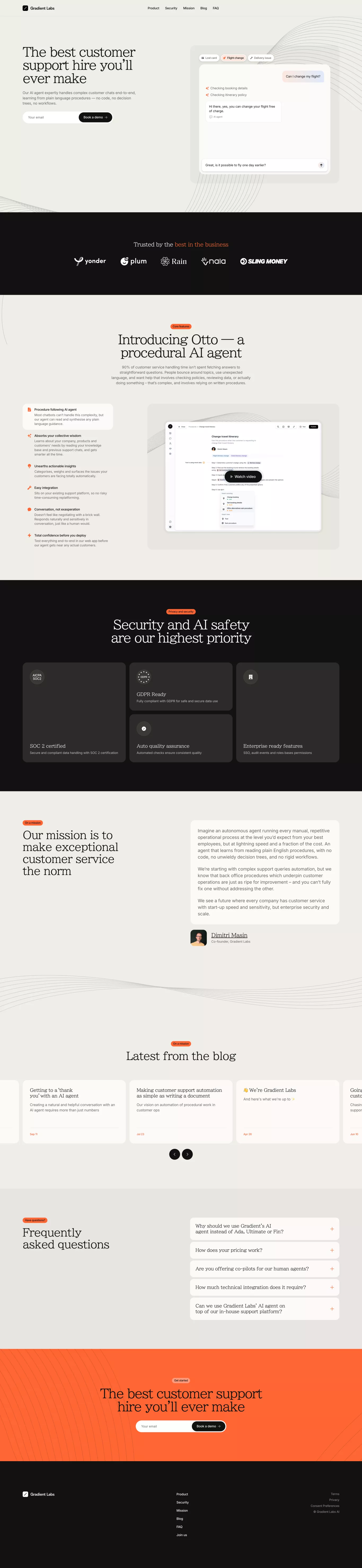Gradient Labs · The best customer support hire youâ ll ever make on Landbook - get inspired by ...