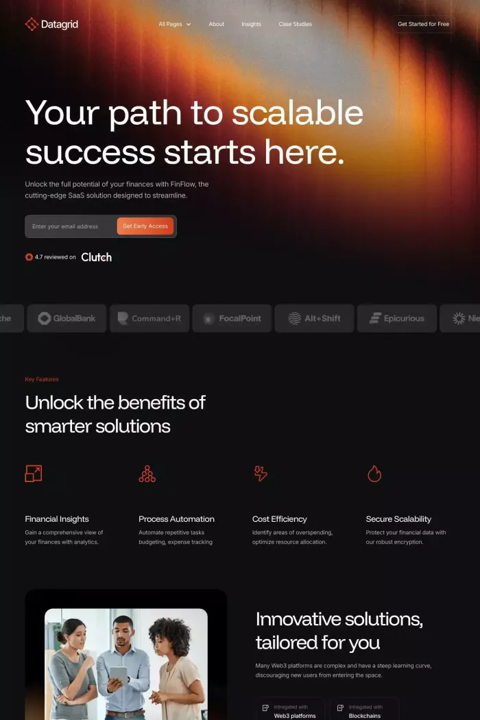Syntro - Webflow SaaS Website Template on Landbook - get inspired by template design and more