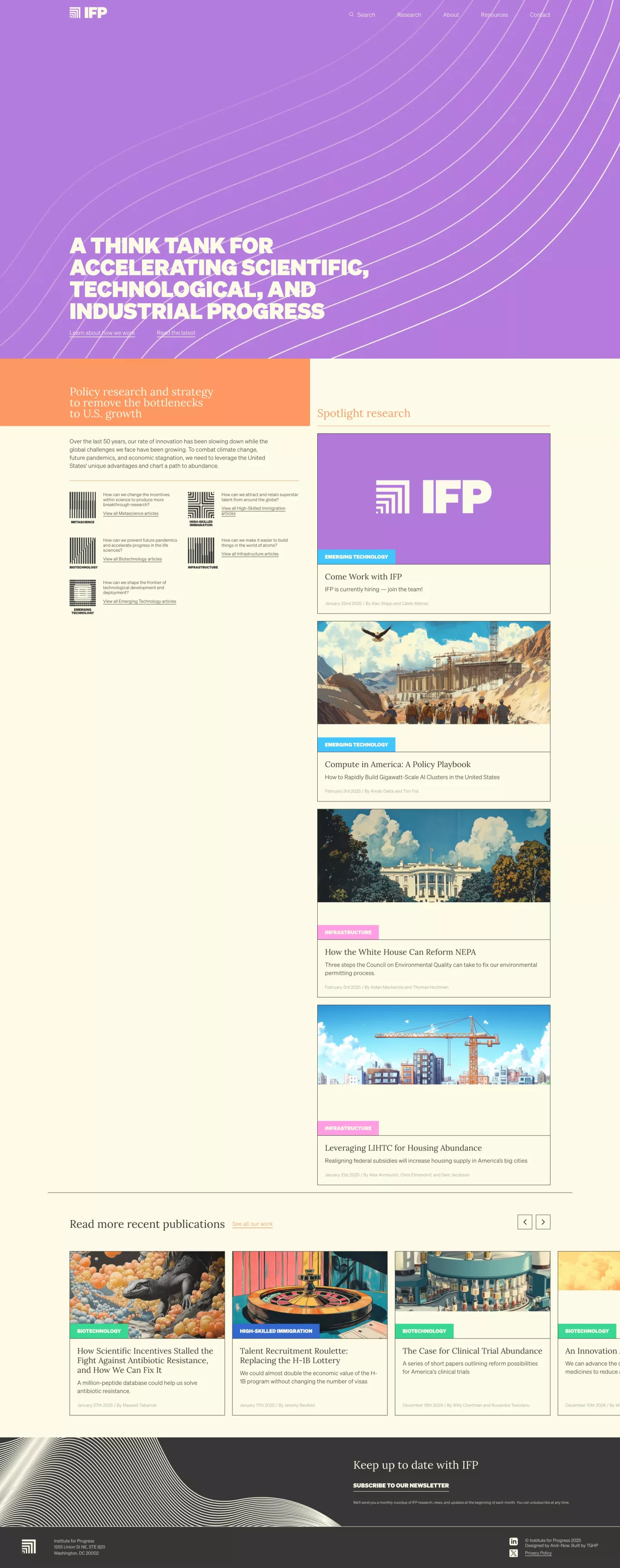 Institute for Progress (IFP) on Landbook - get inspired by other design ...