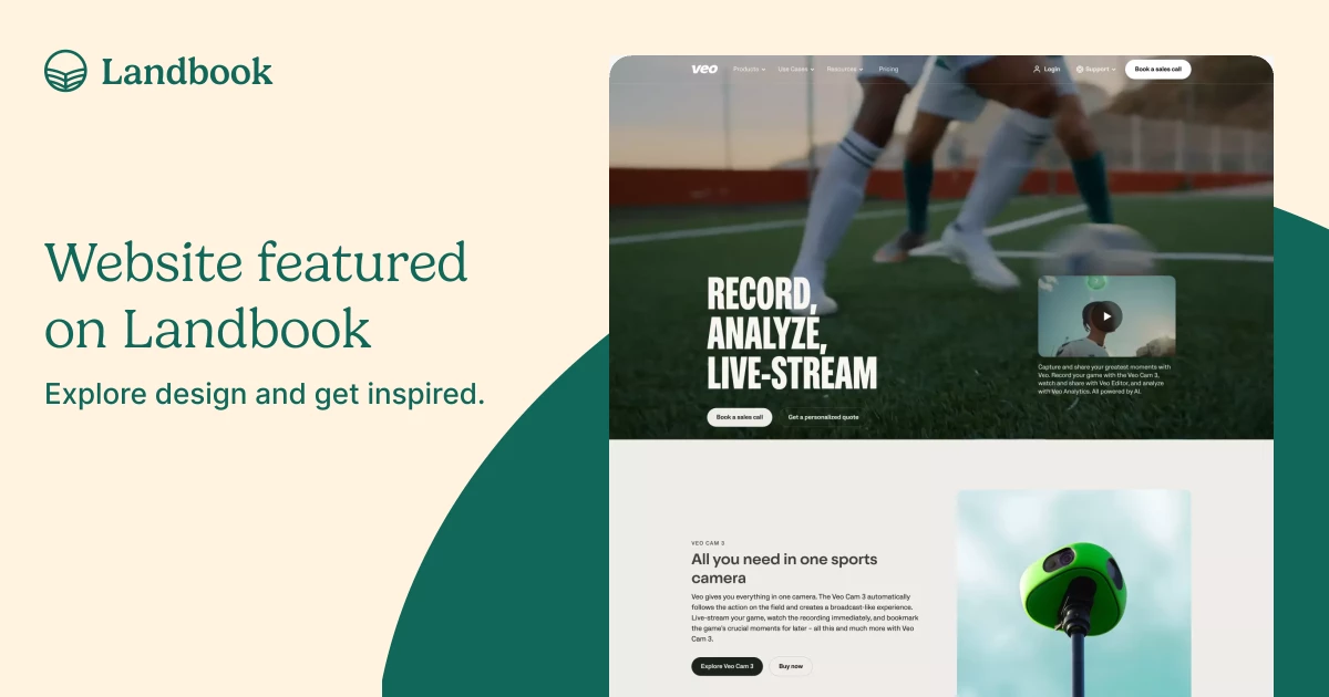 Sports Tracking Camera: Record & Analyse Matches | Veo on Landbook ...